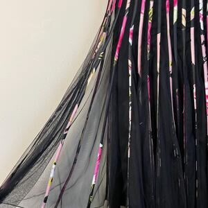 JS Collections | Dresses | Y2k Romantic Floral Black Tulle Cocktail ...